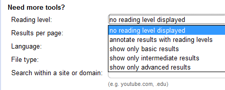 Google Adds New Reading Level Search Filter - Instant Fundas